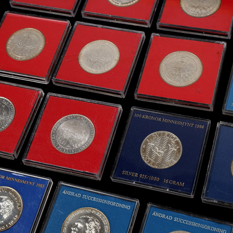 MINNESMYNT, 15 st, silver, vikt 377 gram. Mynt, Medaljer & Frimärken ...