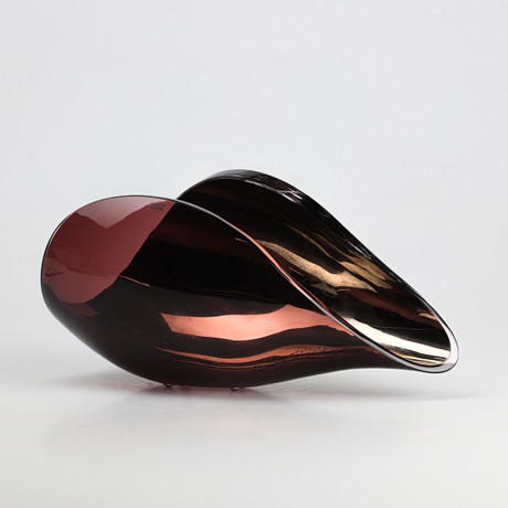 LENA BERGSTRÖM (FÖDD 1961). Skulptur, "Folium", glas, ur serien "Tellus", Limited Edition, 130/ ...