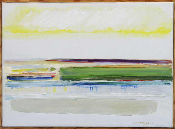 NILS MÖLLER. Olja på duk, "Fågelön", signerad. Konst - Måleri - Auctionet