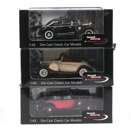 MODEL CARS, 3 pcs, metal, including Mercedes Maybach SW38, Premier ...