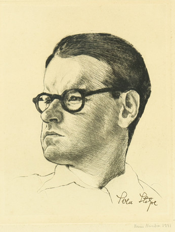 HANS NORSBO. Porträtt av Sven Stolpe, etsning, signerad och daterad ...