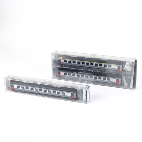 ROCO 64081 och 64354, 3 SJ persontågsvagnar, originalförpackningar ...