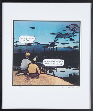 JAN STENMARK, "En dag ska vi alla dö", seriegrafi, signead och numrerad ...