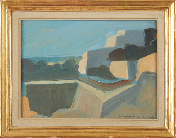 STURE SVENSON (1913-1976). "Christiansø " olja på papp-pannå, signerad ...