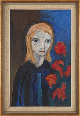 AXEL ERIKSSON ( 1923–2010). Portrait of young girl. Art - Paintings ...