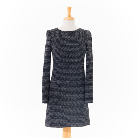 CHANEL, short dress, black and silver, mixed material, among others ...