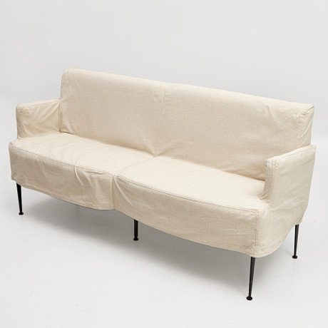 SOFFA, modern design, linneklädsel, smidesben. Möbler - Soffor ...