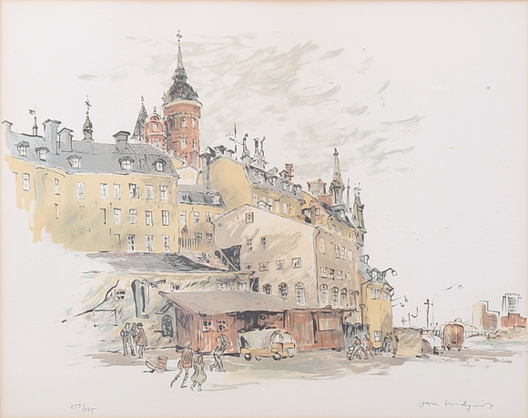 JAN LUNDQVIST. Stockholmsmotiv. Färglitografi, signerad och numrerad ...