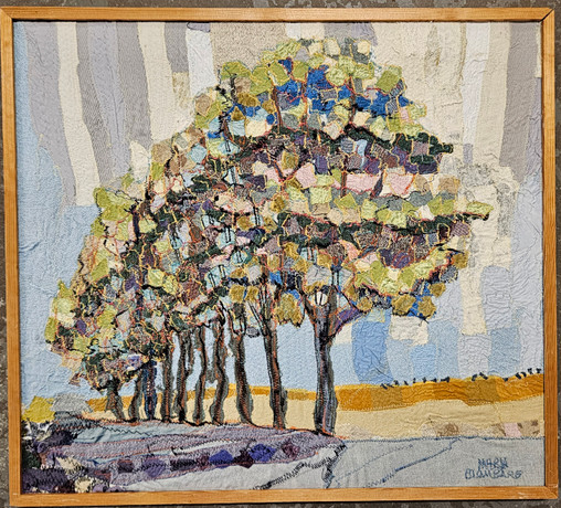 MARIA BLOMBÄRG. Textilcollage. "Allé". Signerad. Konst - Övrigt - Auctionet