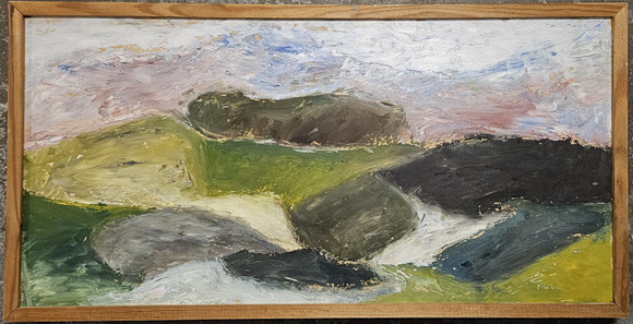 KAI NIELSEN. Komposition. Olja på pannå. Signerad. Konst - Måleri - Auctionet