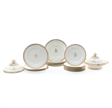 MIDDAGSTJÄNST, PORSLIN, KOPELAND, 1800-TALETS SLUT. Keramik & Porslin ...