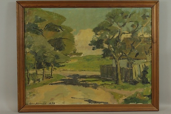 CARL JOSEPH SCHWENN (1888-1973). Painting, Summer landscape, oil on ...