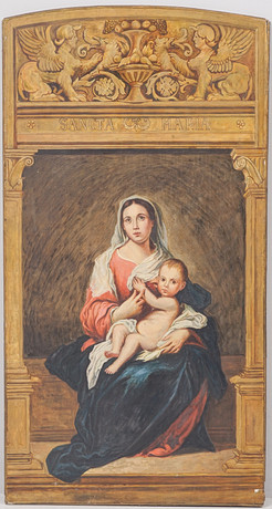 KARL WENNBERG. Sancta Maria, kopia efter Murillo, olja på trä. Konst ...
