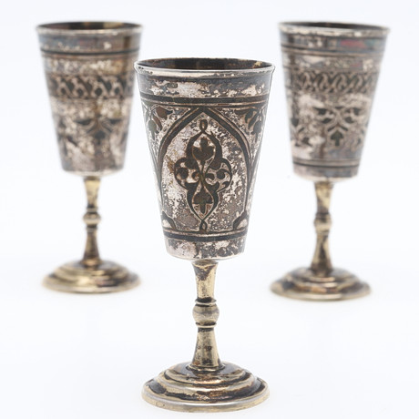 SNAPSGLAS, 3 st, silver, Sovjetunionen. Silver & Metall - Silver ...