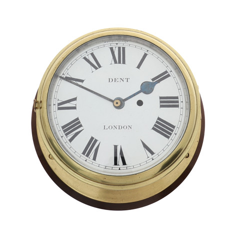 DENT OF LONDON. A BRASS SHIP'S BULKHEAD TIMEPIECE, FIRST HALF 20TH ...