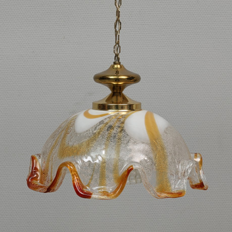 TAKLAMPA, glas & mässing, 1960/70-tal. Belysning & Lampor - Taklampor ...