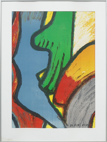 ALEXANDER KAJ LINDSTRÖM. Composition, lithograph in colours, signed and ...