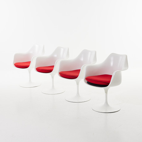 EERO SAARINEN. “Tulip”, 4 chairs, for Knoll, designed in 1956, glass ...