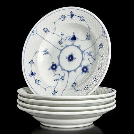 DJUPA TALLRIKAR, 5 stycken, "Musselmalet", Bing & Grøndahl, Danmark ...