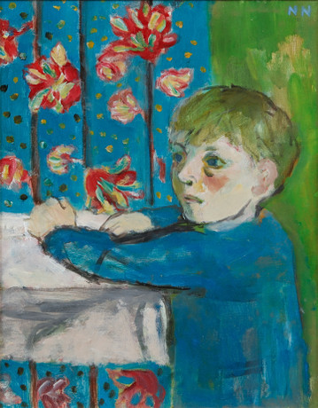 NILS NILSSON. Boy at table. Oil on canvas. Art - Paintings - Auctionet