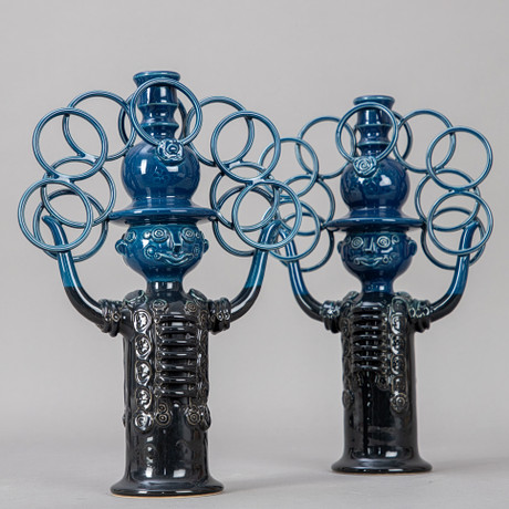 BJØRN WIINBLAD. Rosenthal. Ett par ljusstakar 'The Jongler', H 35 cm (2 ...