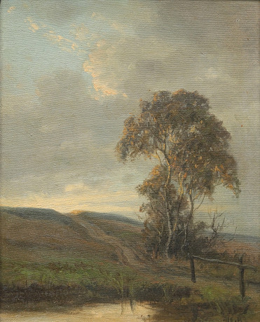 ALFRED BROGE, (DANMARK 1870-1955). Landskap, olja på duk, signerad ...