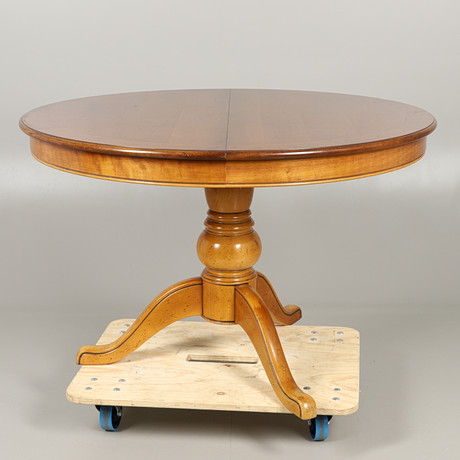 A MODERN FRENCH CHERRYWOOD EXTENDING DINING TABLE PROBABLY BY GRANGE ...