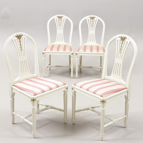 STOLAR, 4 st, "Axet", gustaviansk stil, 1900-talets andra hälft. Möbler ...