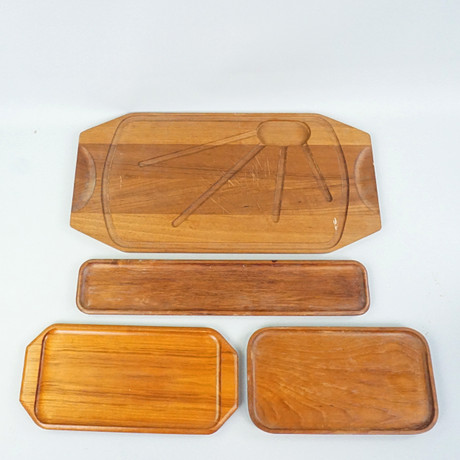 TEAKFÖREMÅL, 4 delar, bl.a. Karl Holmberg, Götene, Sverige, 1900-talets ...