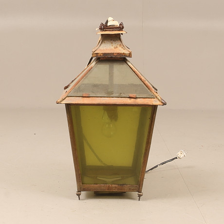 LYKTA, metall och glas, tidigt 1900-tal. Belysning & Lampor - Övrig ...