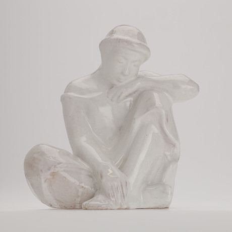 HERNE NIELSEN (1912-1981). Figure in white glazed clay, 1930s. Art ...