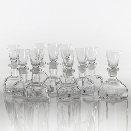 ÄLGHULTS GLASBRUK, SNAPSKARAFFER, 10 ST. Glas - Bruksglas - Auctionet