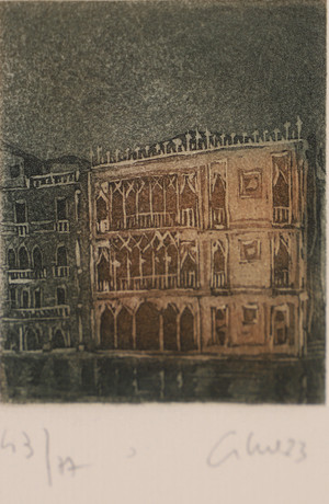 PAOLO BARUFFALDI. Venedig, etsning, signerad. Konst - Grafik - Auctionet