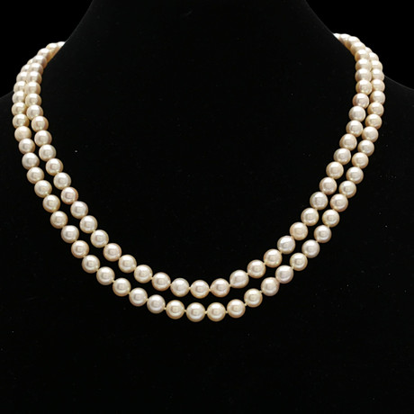 Double row pearls necklace with gold clasp. Jewellery & Gemstones ...