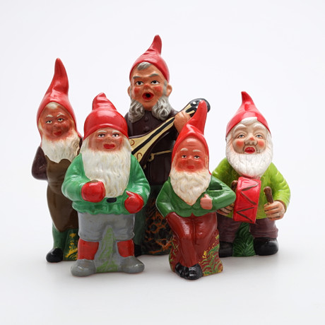 FIGURINER, 5 st, keramik, tomtar, 1900-talets mitt. Keramik & Porslin ...