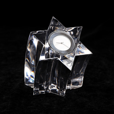 JAN JOHANSSON. Clock in glass piece, "Meteor", Orrefors, 2000s. Glass ...
