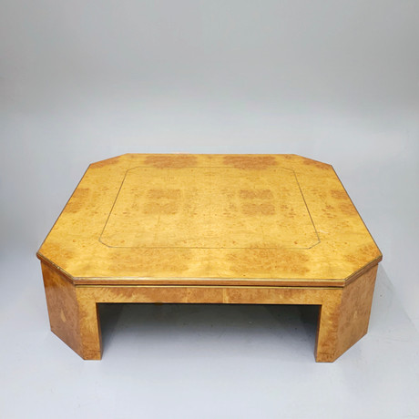 LARGE BIRCH ROOT PLATED COFFEE TABLE WITH METAL FILLET. Furniture ...