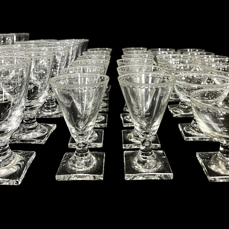 GLASSERVIS, 62 delar, "Ekeberga pärlbård" Kosta, Elis Bergh, kristall ...