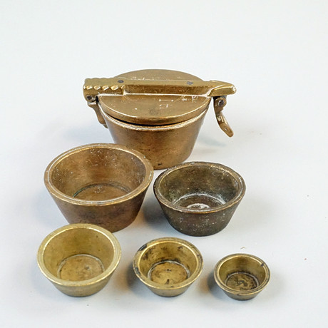 A brass measuring set, crowned 1817. Silver & Metals - Pewter, Brass ...