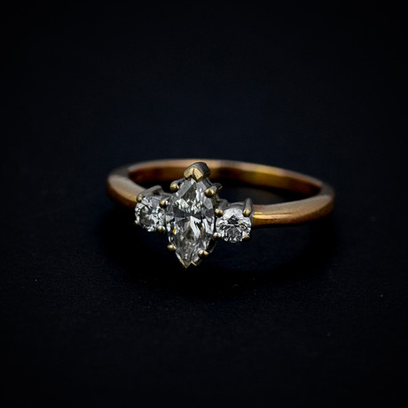 18CT GULT OCH VITT GULD DIAMANTRING. Smycken & Ädelstenar - Ringar ...