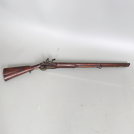 FLINT LOCK RIFLE, double barrel, later half of the 18th century ...