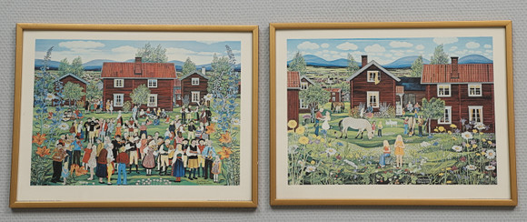 STINA SUNESSON. Offsettryck, 2 st. Dalarna, tryckta i Lund, 1975. Konst ...