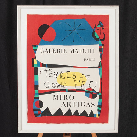 JOAN MIRÓ. Colour lithograph, exhibition poster Galerie Maeght, 1956 ...