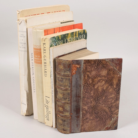 BÖCKER MED AUTOGRAFER, 7 st, bl.a. Evert Taube, Selma Lagerlöf & Karl ...