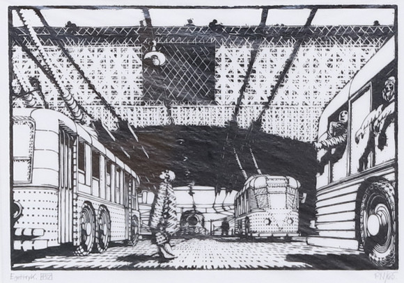 PALLE NIELSEN. “Orpheus and Eurydice”, woodcut, monogram sign PN/65 and ...