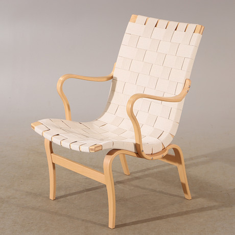 BRUNO MATHSSON. Fåtölj, bok/sadelgjord, "Eva", Bruno Mathsson ...