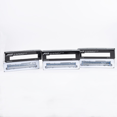 JECO X2000 3 st blåa vagnar, X2-B406 , B408 och B410 ...