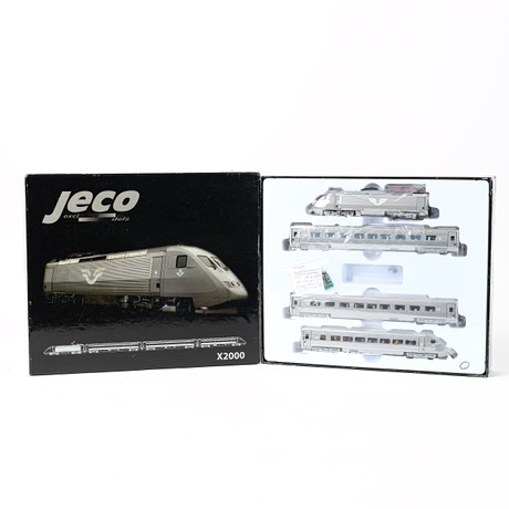 JECO X2-B111, SJ X2000, grå, 4-set, ljud, för Märklin-system med 3-räls, originalförpackning ...