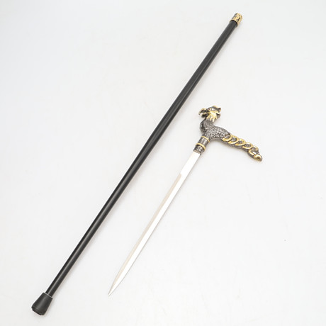 CANE with hidden dagger, eagle head metal. Weapons & Militaria - Edged ...