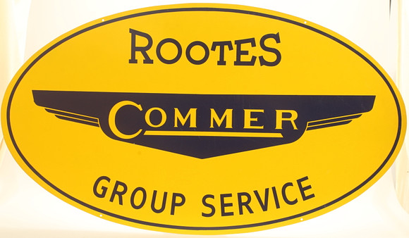 A metal sign, “Rootes Commer Group Service”, circa 1960s. Miscellaneous ...